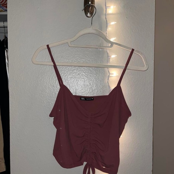 Zara | Tops | Zara Ruched Crop Top | Poshmark
